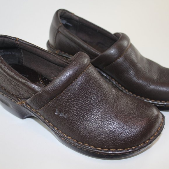 boc | Shoes | Boc Brown Leather Clogs Slip On Casual Comfort Nursing ...